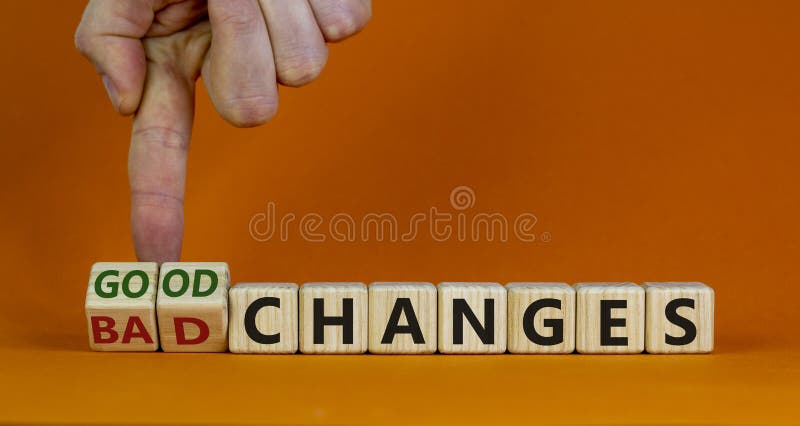 Bad or Good Changes Symbol. Businessman Changes Words Bad Changes To ...