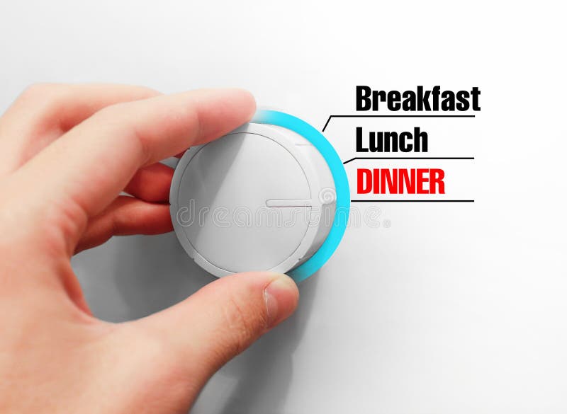 Male Hand Turns the Switch. Switches Mealtimes Stock Photo - Image of ...
