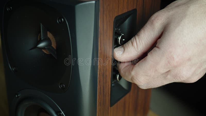 Adjusting Volume on Sound Speaker Panel Stock Footage - Video of ...