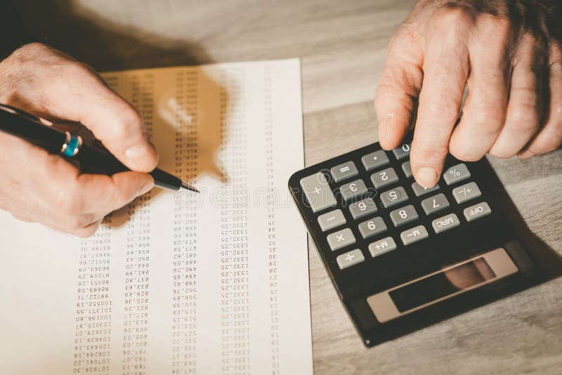 Male Hand Using a Calculator Stock Photo - Image of bank, money: 152737514