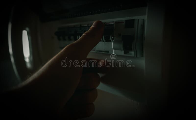 Male hand using fuse board stock image. Image of electrician - 272131861