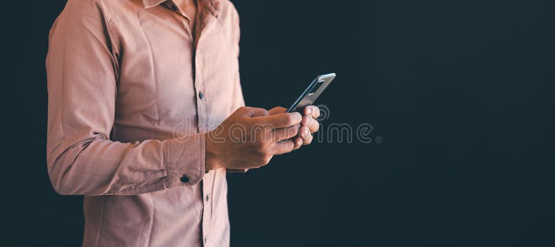 Male Hand Using a Mobile Phone Stock Image - Image of communication ...