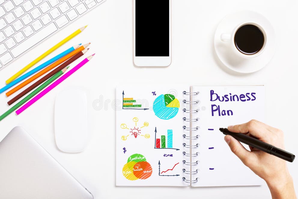 Male Hand Writing Business Plan Stock Image - Image of mockup, analysis ...