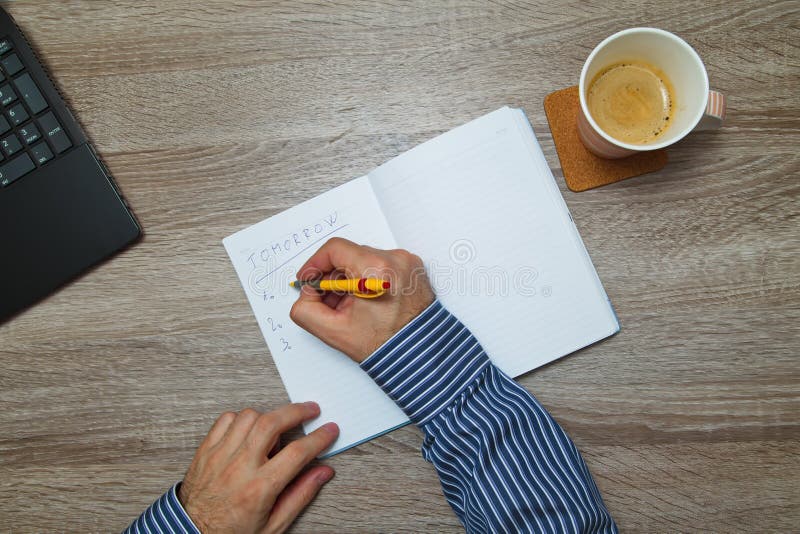 Male Hand Writing Text To Do Notebook As Drinks Coffee Stock Photos ...