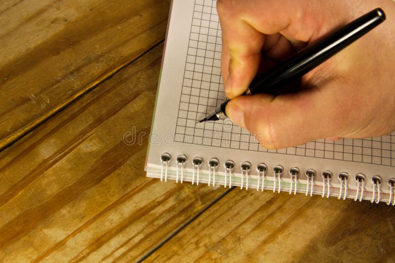 Male Hand Writing Using Fountain Pen on a Notebook Stock Photo - Image ...