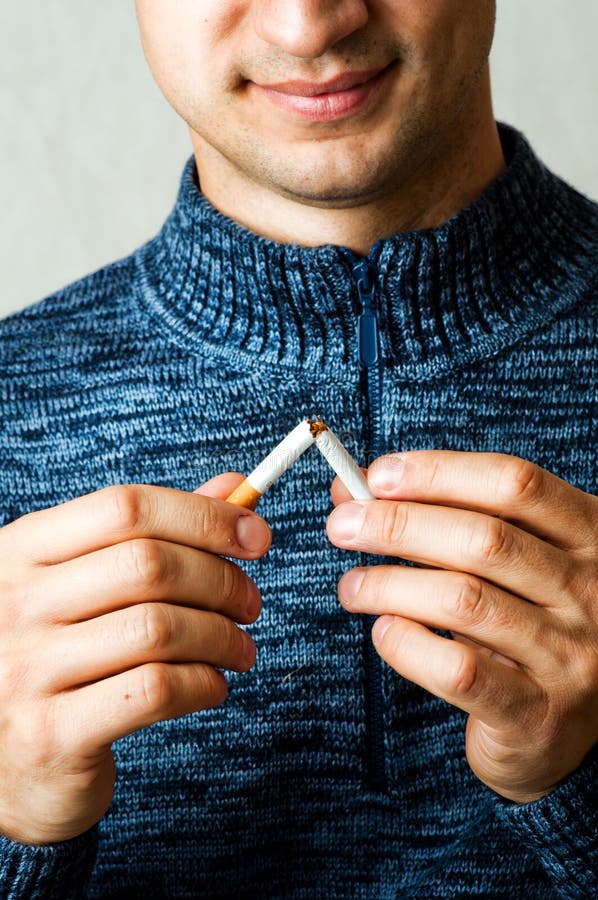Male Hands Breaks Cigarette Stock Image - Image of lifestyle, crush ...