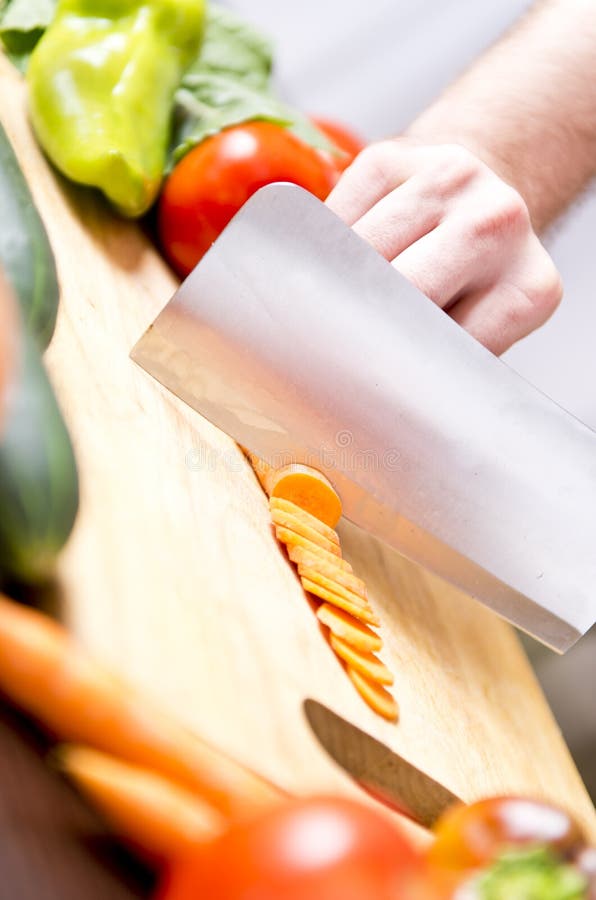Male Hands Chopping Vegetables Stock Image - Image of chopping, hand ...