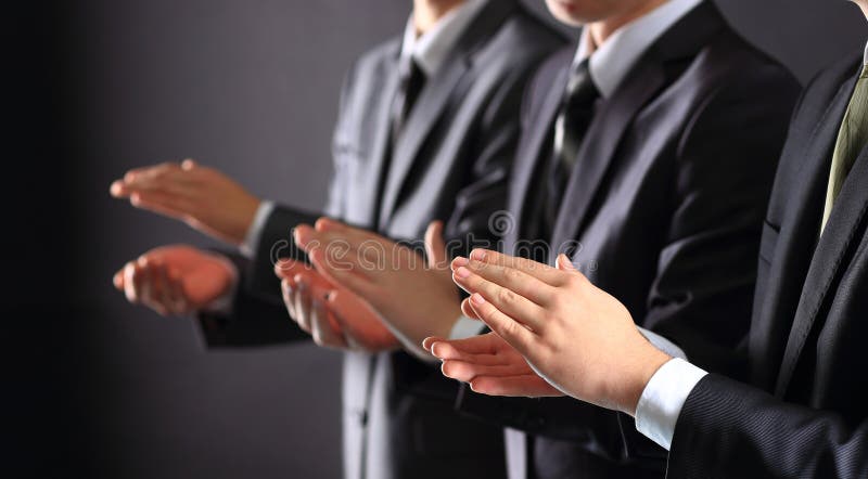 Male Hands Clapping on Black Stock Image - Image of applaud, caucasian ...