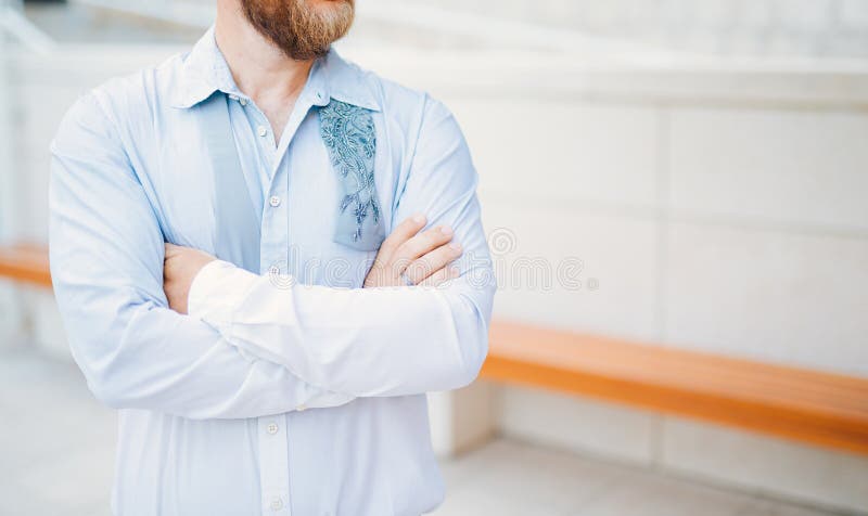 Male Hands Crossed on Chest. Hands of the Groom Stock Image - Image of ...