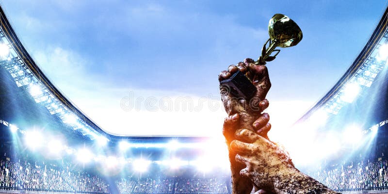 Fighting for Victory. Mixed Media Stock Image - Image of force ...