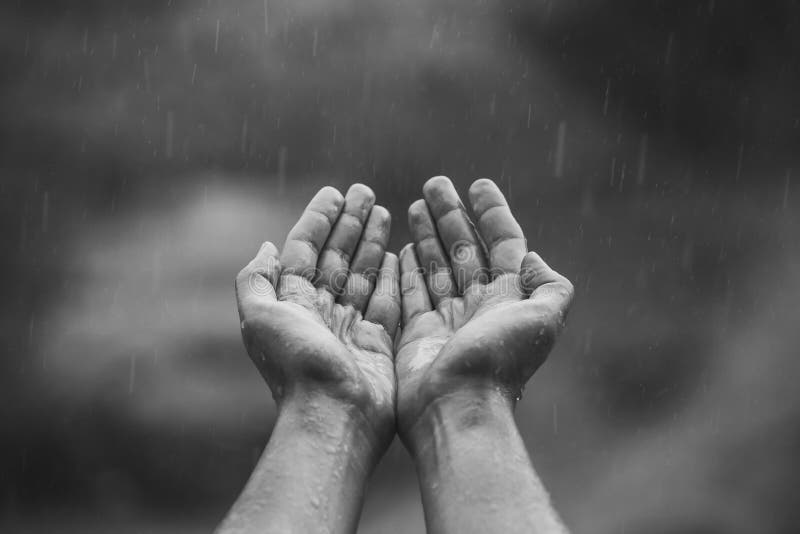 Male Hands Folded in His Hands and Pulled Up To the Sky from Which the ...