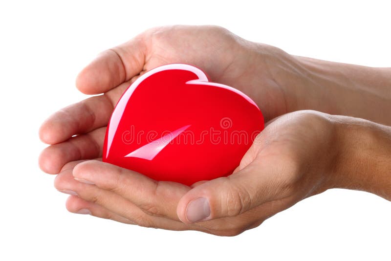 Male Hands Giving Red Heart Stock Photo - Image of hands, gift: 41917922