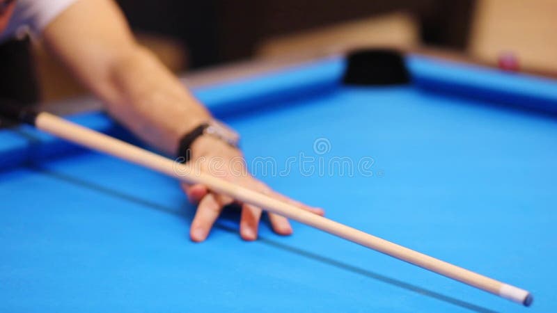 Male Hands Hit White Balls during Pool Game on Stock Footage - Video of ...