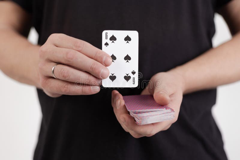 Male Hands Hold a Deck of Cards and Show Tricks. Stock Photo - Image of ...