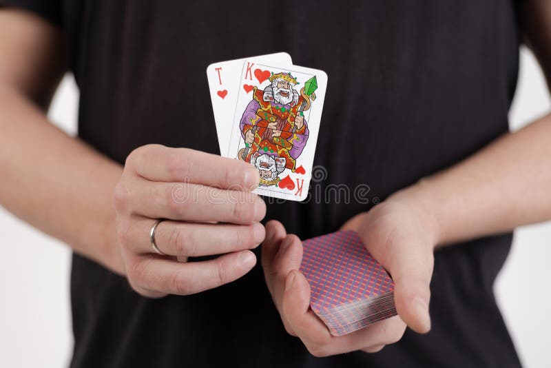 Male Hands Hold a Deck of Cards and Show Tricks. Stock Image - Image of ...