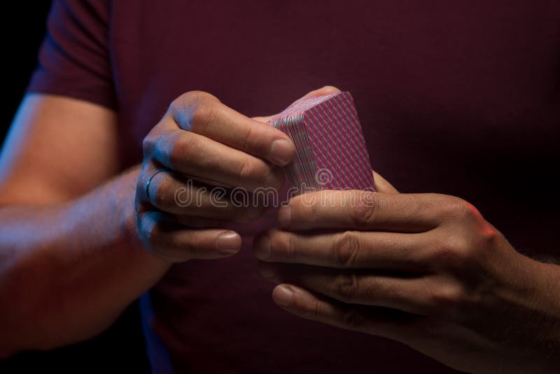 Male Hands Hold a Deck of Play Cards Stock Image - Image of caucasian ...