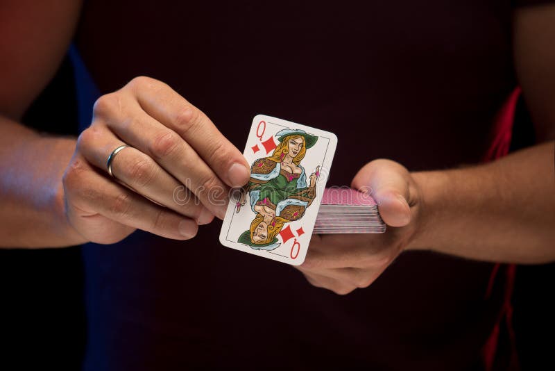 Male Hands Hold a Deck of Play Cards Stock Photo - Image of chance ...