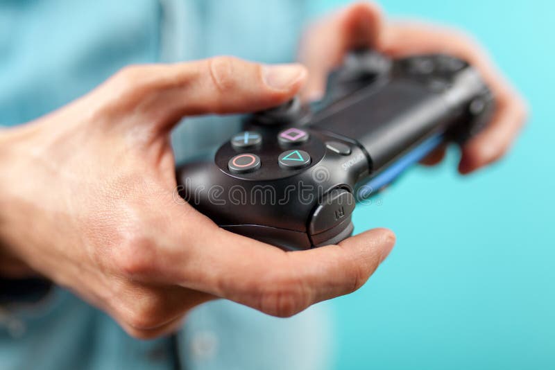 Male Hands Holding a PS4 Controller Editorial Stock Photo - Image of ...