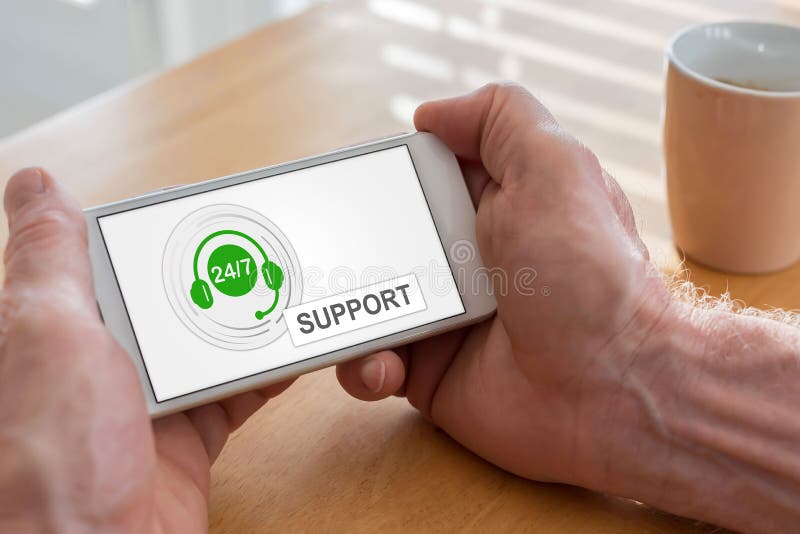 Support Concept on a Smartphone Stock Image - Image of help, hours ...