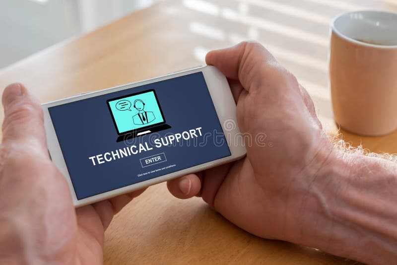 Technical Support Concept on a Smartphone Stock Photo - Image of advice ...