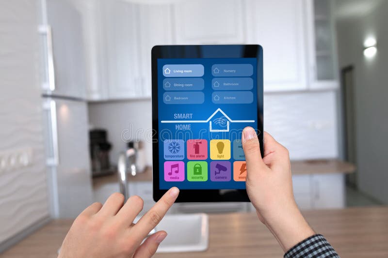 Smart Home Device - Home Control Stock Photo - Image of conditioning ...