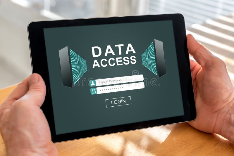 Data Access Concept on a Tablet Stock Photo - Image of communication ...