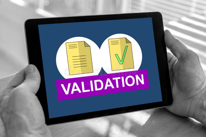 Document Validation Concept on a Tablet Stock Image - Image of mark ...
