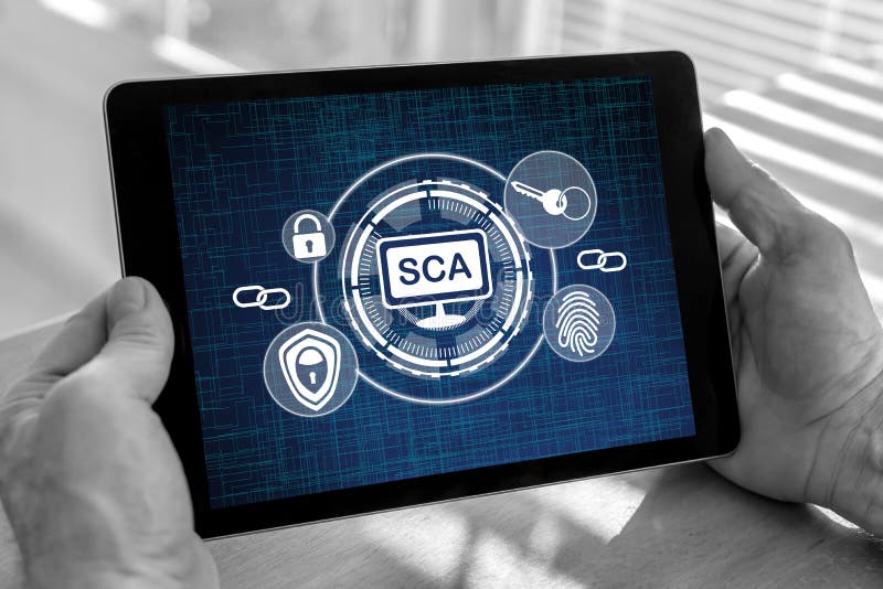 Sca concept on a tablet stock image. Image of verification - 205692185