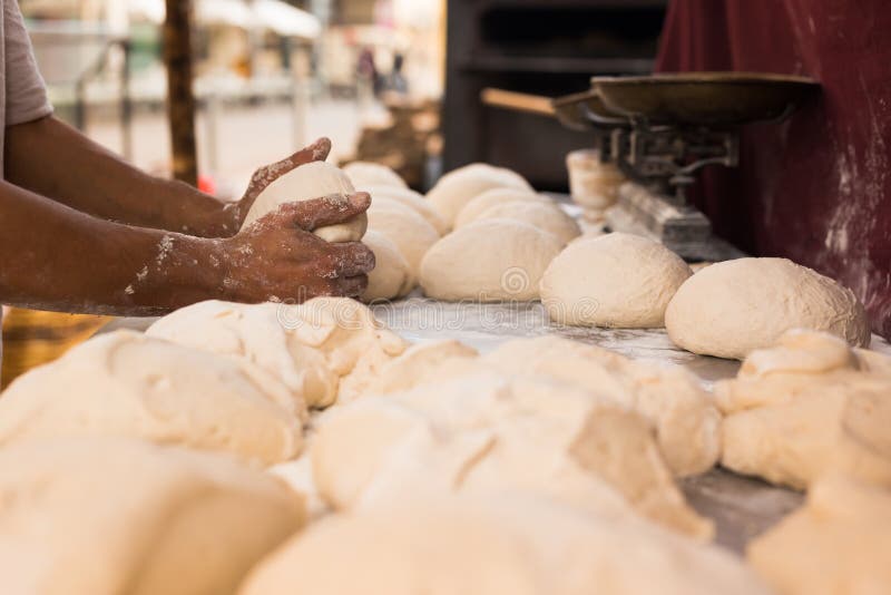 Male Hands Knead Yeast Dough for Baking Bread Stock Image - Image of ...