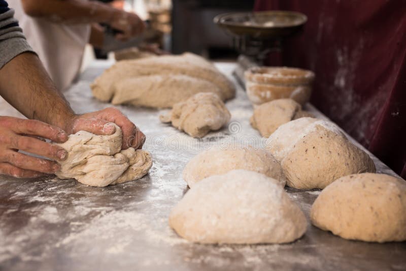 Male Hands Knead Yeast Dough for Baking Bread Stock Image - Image of ...