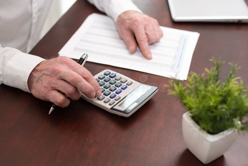 Male Hands Making Calculation Stock Image - Image of businessman ...