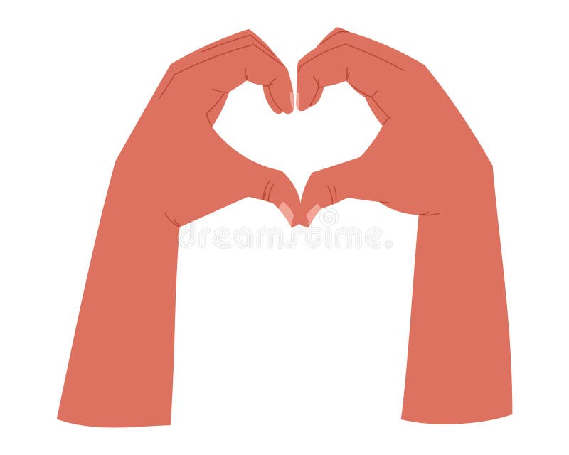 Male Hands Making a Heart Shape with Fingers. Vector Isolated Flat ...