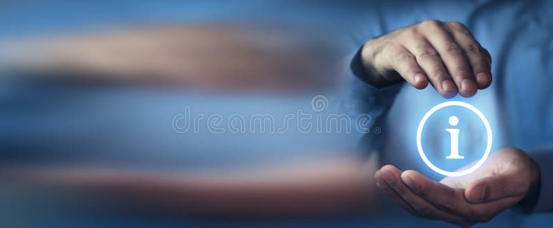 Male Hands Protect Information Symbol Stock Image - Image of element ...