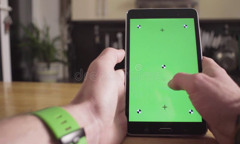 Male Hands Scrolling a Tablet Stock Image - Image of equipment ...