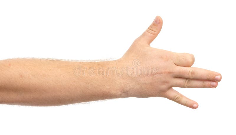 Male Hands Show Gesture Isolate on White Background Stock Image - Image ...