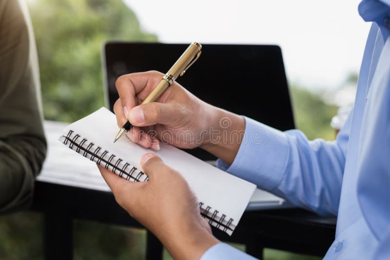 Male Hands Taking Notes on a Handwritten Notepad, Creative Writing ...