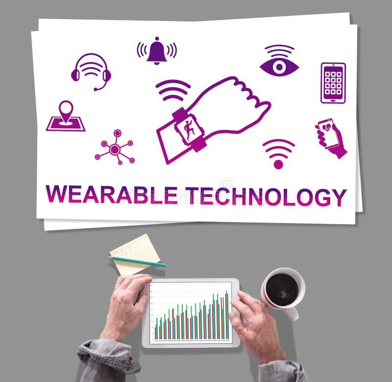 Wearable Technology Concept Placed on a Desk Stock Image - Image of ...