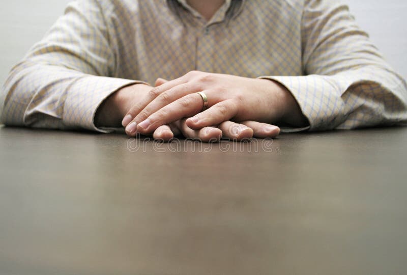 Male hands waiting stock image. Image of ring, desk, firm - 1979947