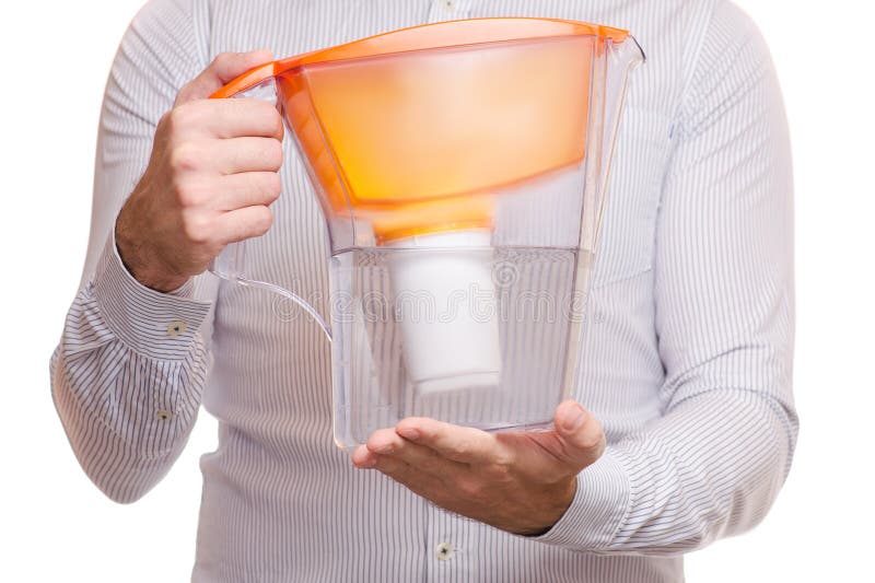 Male hands water filter stock photo. Image of drink - 105668036