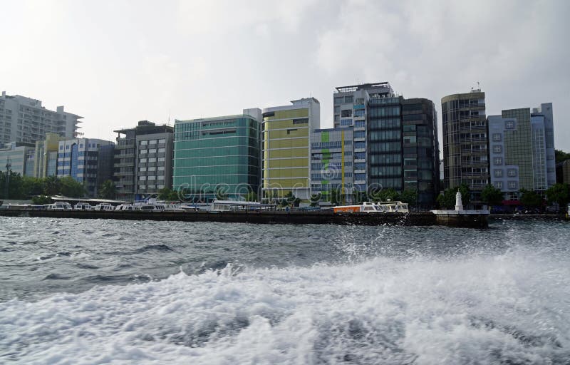 Male Harbor on the Maldives Stock Image - Image of blue, capitol: 376913997