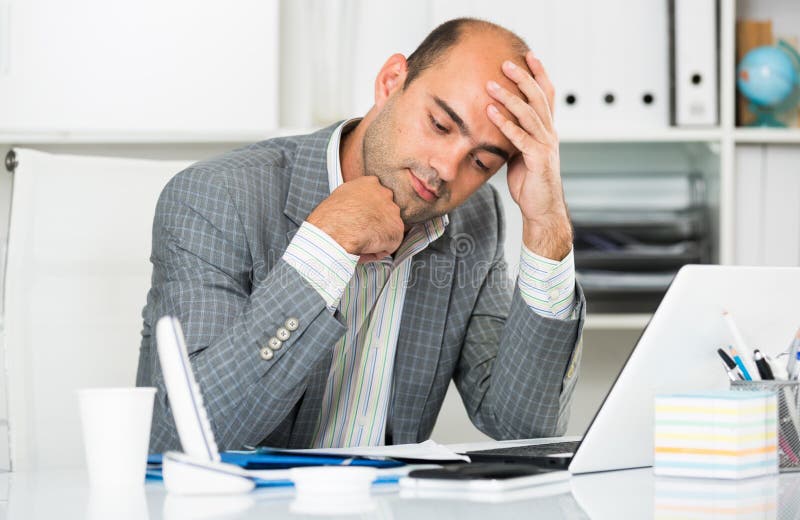 Male Having Lot of Work and Problems Stock Image - Image of caucasian ...