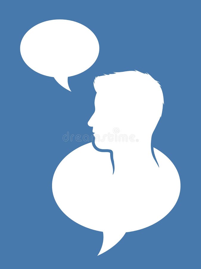 Male Head Inside a Speech Bubble Stock Vector - Illustration of concept ...