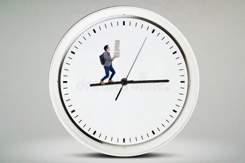 Male High School Student Walking on the Clock Stock Image - Image of ...