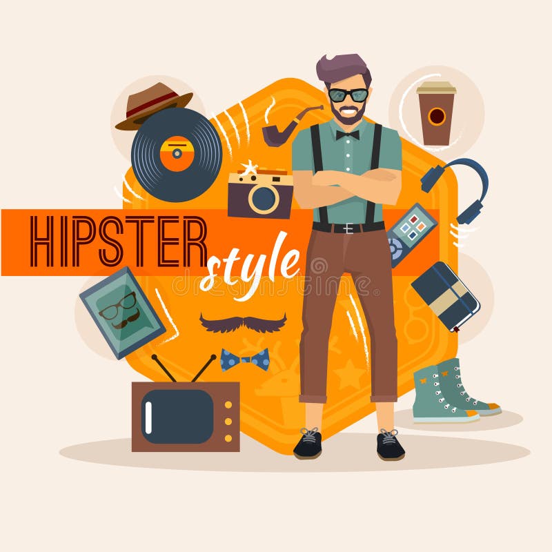 Male Hipster Character Pack Stock Vector - Illustration of hipster ...