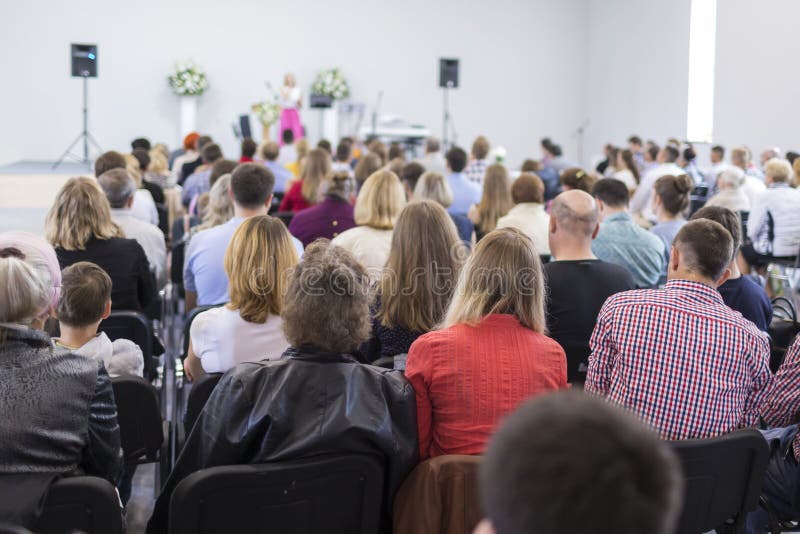 Male Host Speakers Standing in Front of the Audience Editorial Photo ...