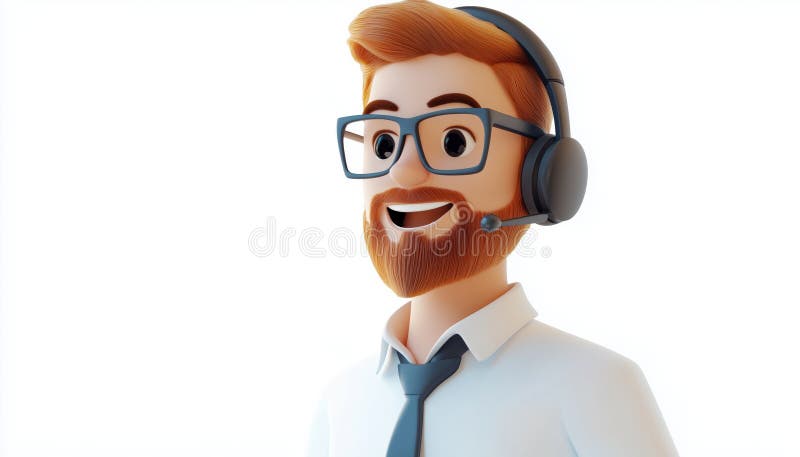 Male Hot Operator Provides Global Technical Support 24/7 To Customer ...