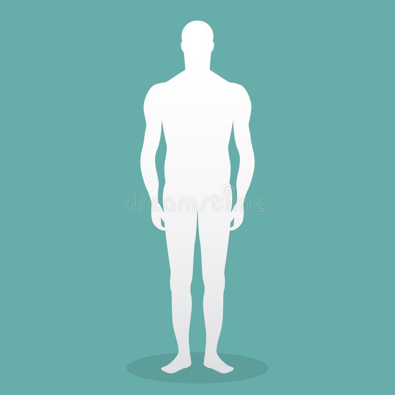 Male Human Body Silhouette with Shadow. Vector Illustration Stock ...