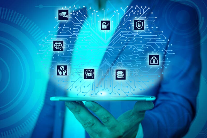 Male Human Presenting a Presentation Using the Latest Sophisticated ...