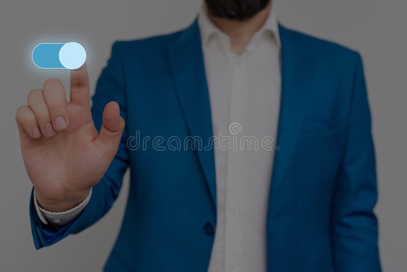 Male Human Presenting a Presentation Using the Latest Sophisticated ...