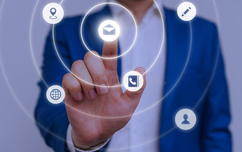 Male Human Presenting a Presentation Using the Latest Sophisticated ...